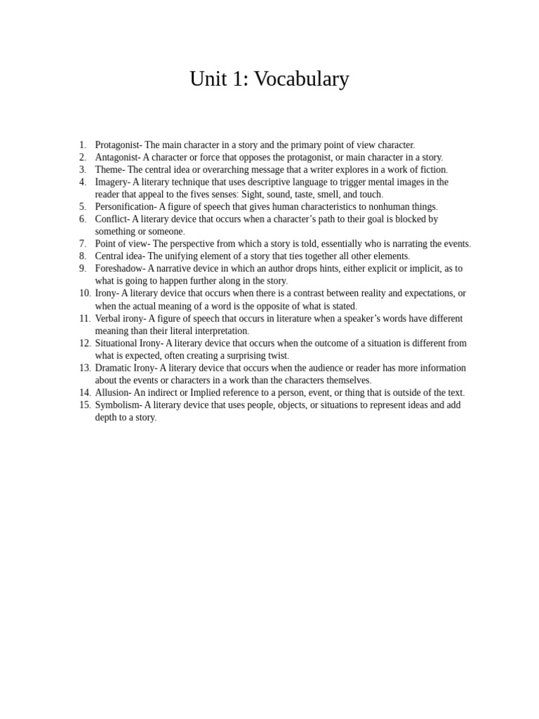 Literary Terms and Definitions | PDF | Philosophy