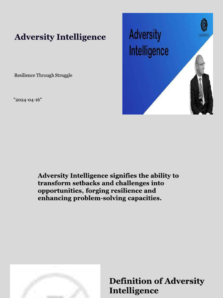 Adversity Intelligence | PDF