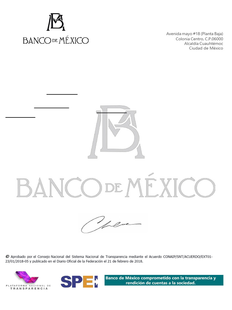 BANXICO ACLARACION VS12112455 | PDF