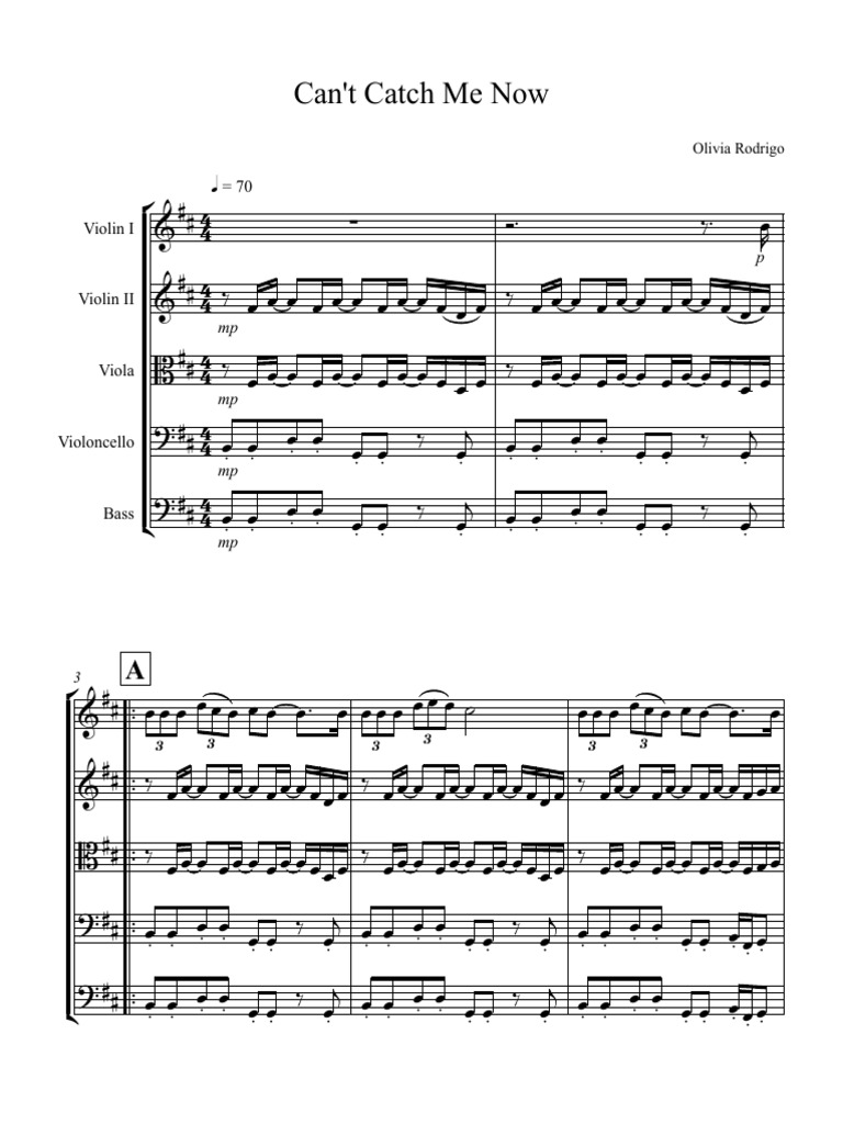 Can't Catch Me Now Strings - Full Score | PDF