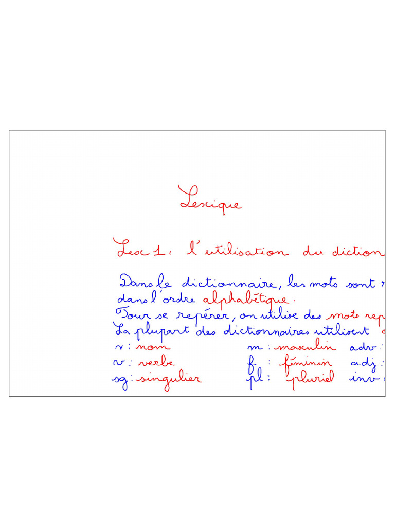 Leçon Lex1 CM2 | PDF