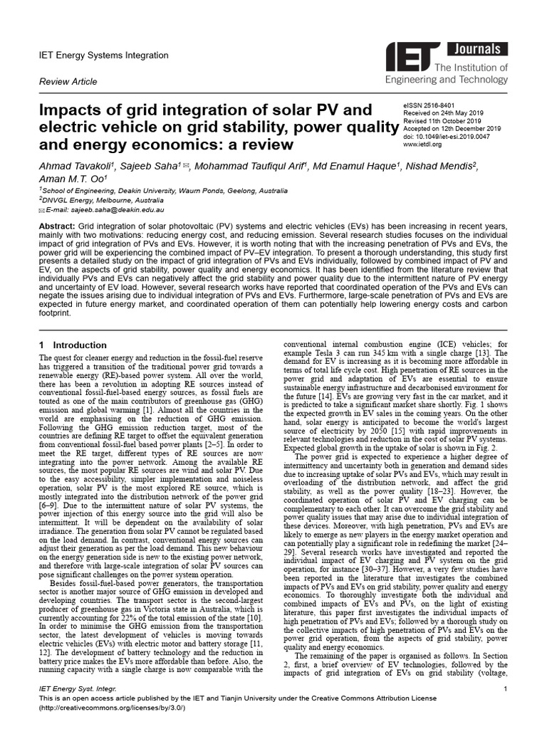 Solar & EV Grid Integration Impact | PDF | Electric Vehicle | Photovoltaics