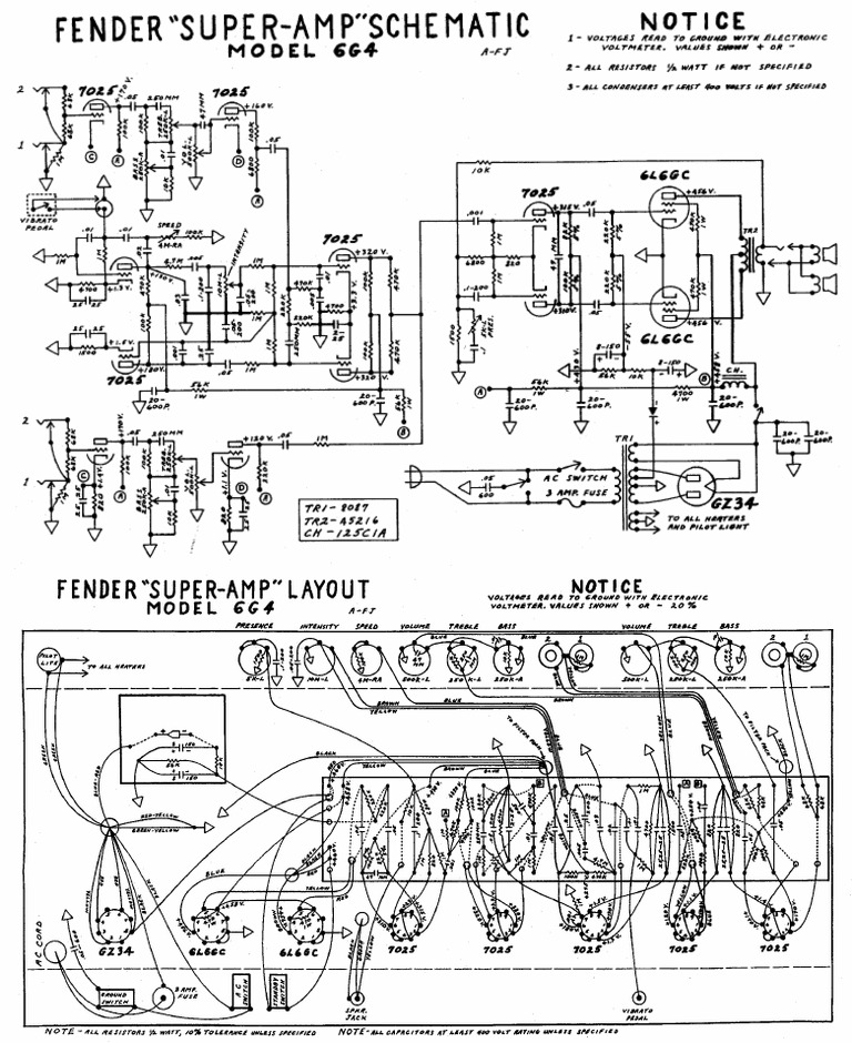 Fender Super 6G4 Schematic | PDF