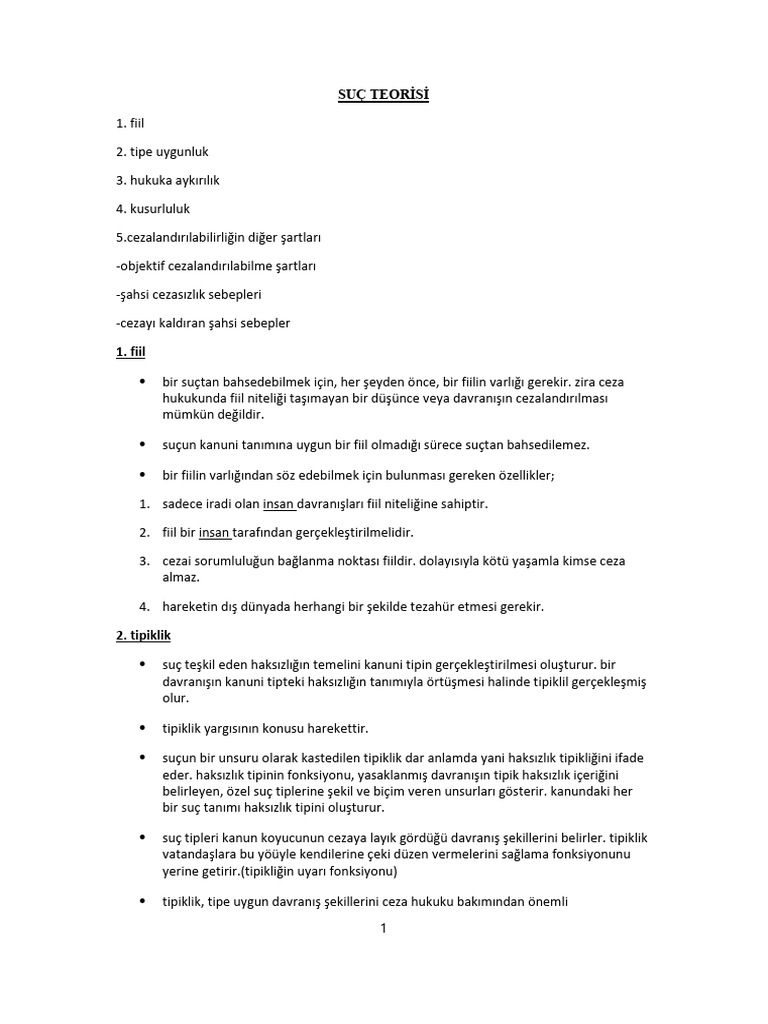 Ceza Hukuku Son Not | PDF