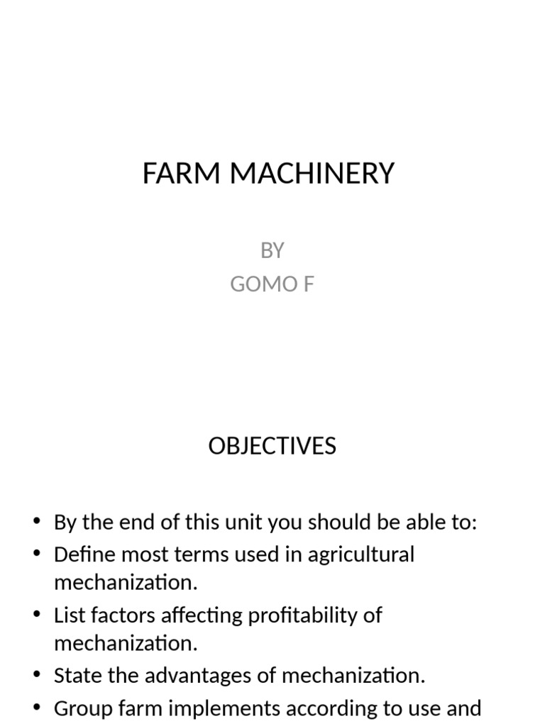 Overview of Farm Machinery and Mechanization | PDF | Plough | Tillage