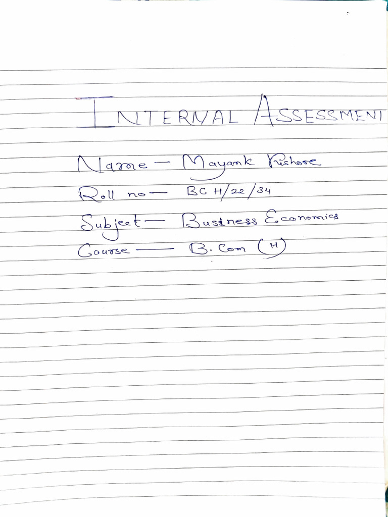 Internal Assessment | PDF