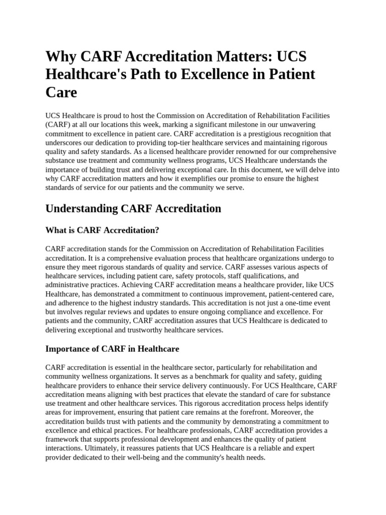 carf matters | PDF | Health Care | Patient