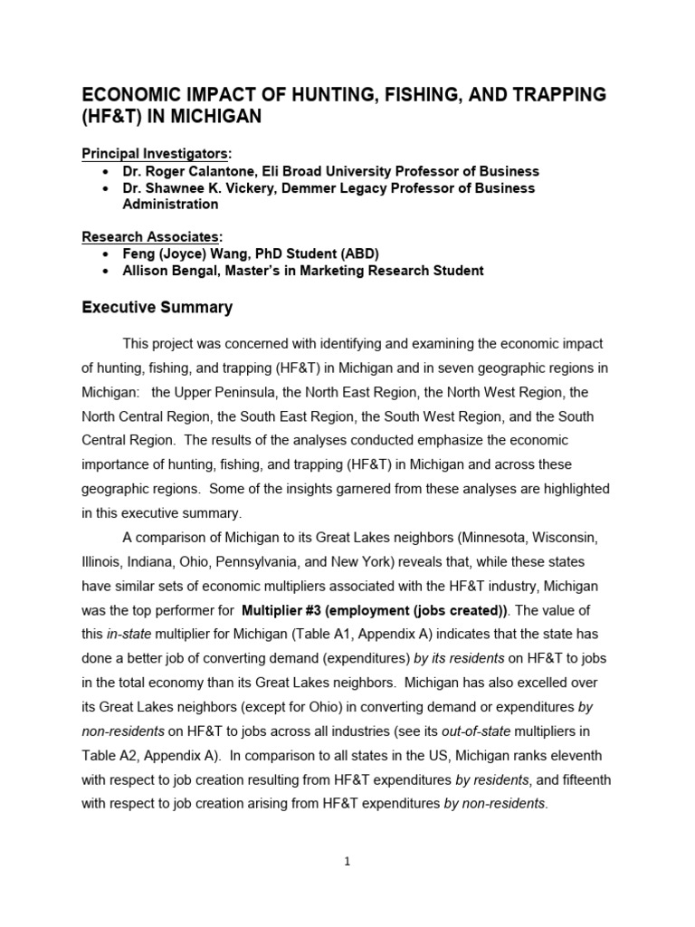 Economic Impact of HF&T in Michigan | PDF | Fiscal Multiplier | Michigan