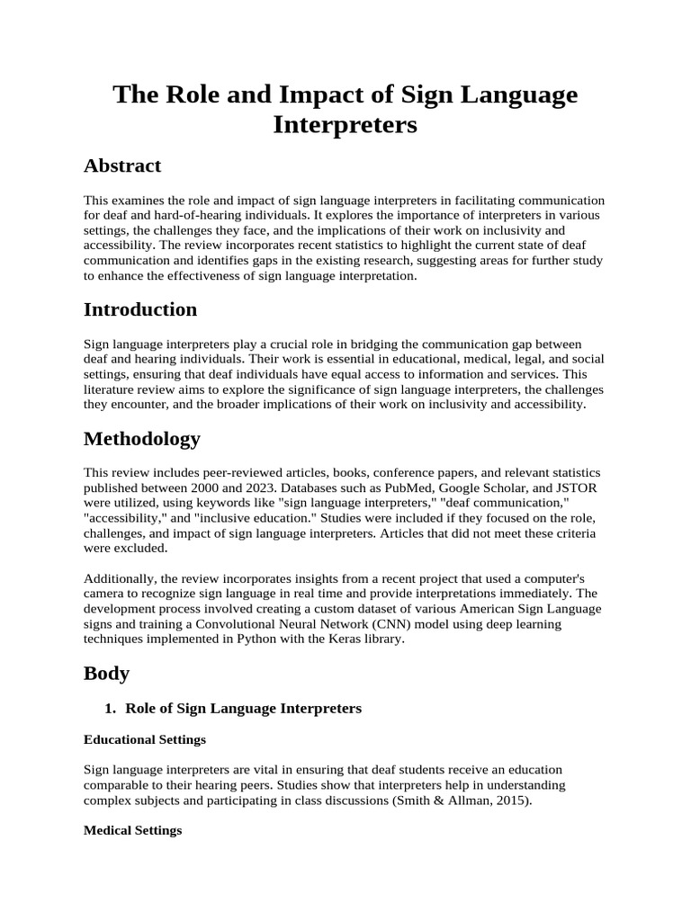 Impact of Sign Language Interpreters | PDF | Language Interpretation ...
