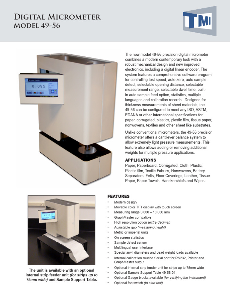 49 56 Digital Micrometer | PDF | Textiles | Paper