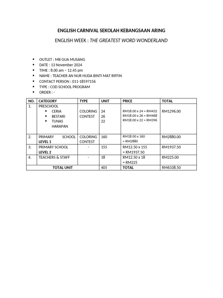 Details English Carnival | PDF