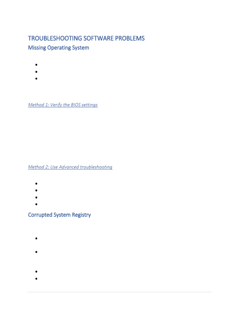 Troubleshooting Software Problems | PDF | Bios | Operating System