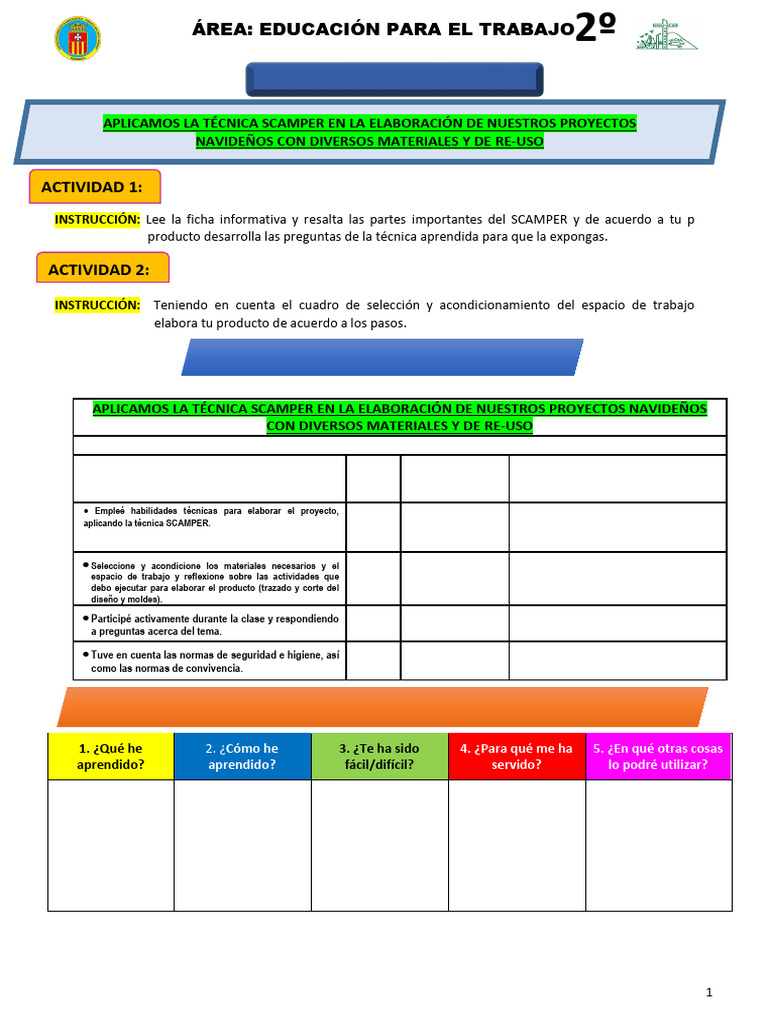 Ept 2° - Semana 36 - Aa - 05 Ficha de Trabajo | PDF | Evaluación | Aprendizaje