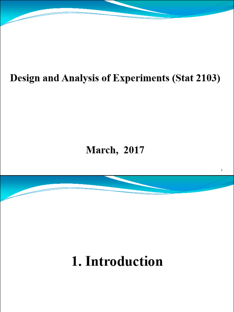 DoE-Lecture (1) (1) | PDF | Analysis Of Variance | Experiment DoE-Lecture (1) (1) | PDF | Analysis Of Variance | Experiment