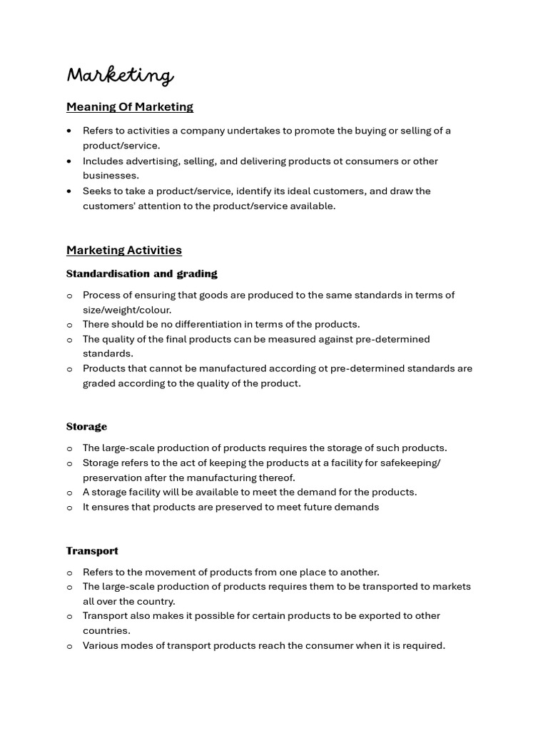 Business Studies Marketing | PDF | Pricing | Sales