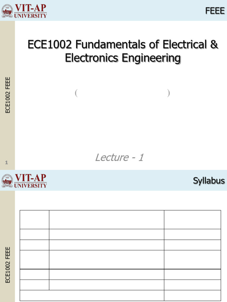 ECE1002 Electrical Engineering Syllabus | PDF | Electromagnetic Interference | Electromagnetic ...