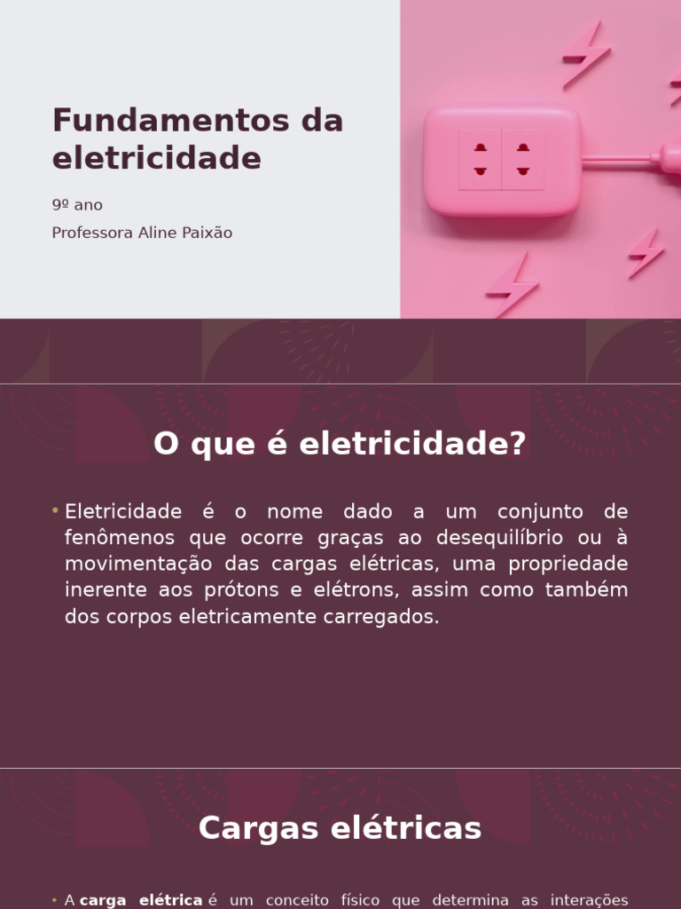 Fundamentos Da Eletricidade | PDF | Carga elétrica | Elétron