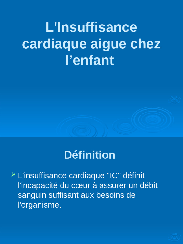 L Insuffisance Cardiaque Aigue Chez L Enfant | PDF | Insuffisance ...