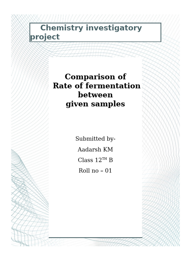 Modern student report | PDF | Fermentation | Food And Drink Preparation