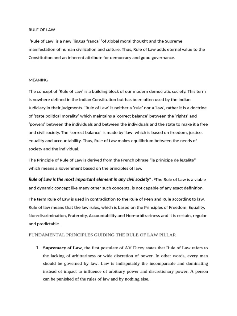RULE OF LAW | PDF | Rule Of Law | Constitution