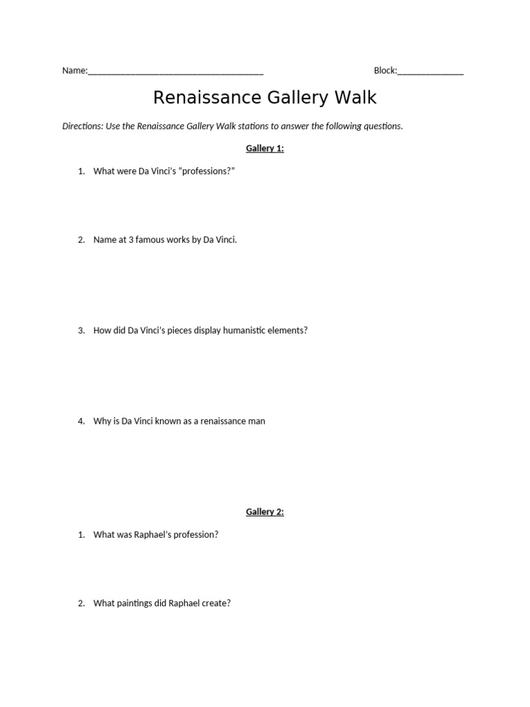 Gallery Walk | PDF