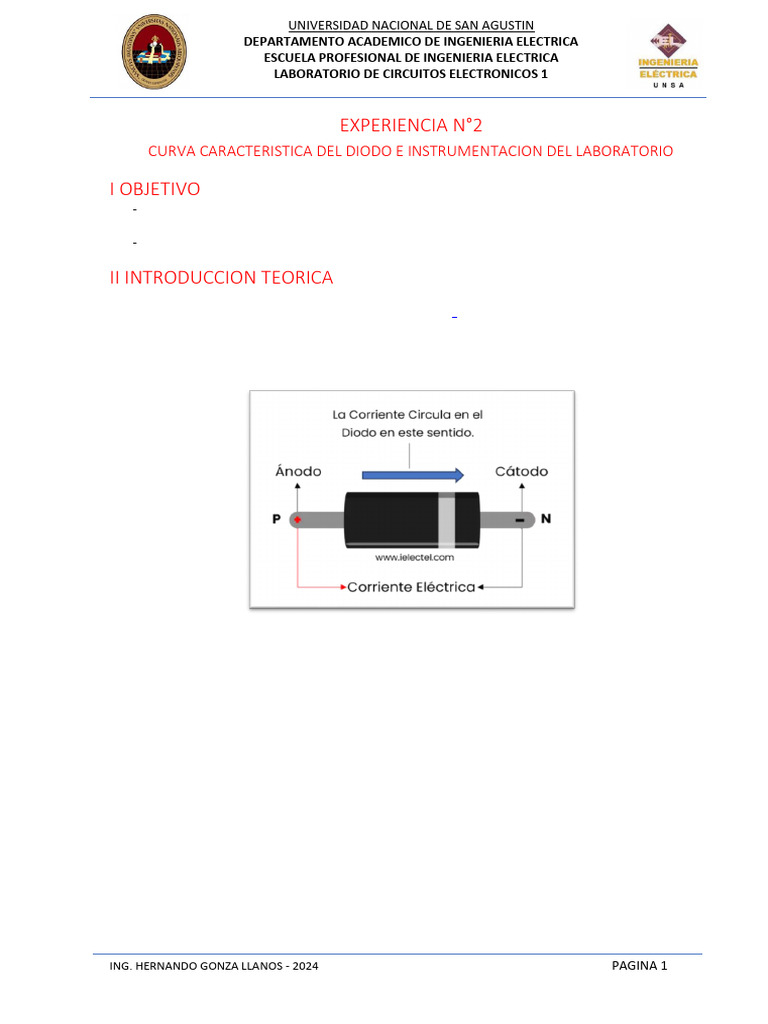 Lab Citro 1diodo e Instrumetacion Exp02 | PDF | Diodo | Diodo emisor de luz