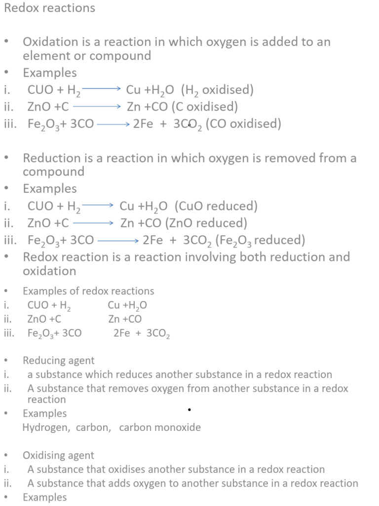 Redox Reactions | PDF | Redox | Chemical Reactions
