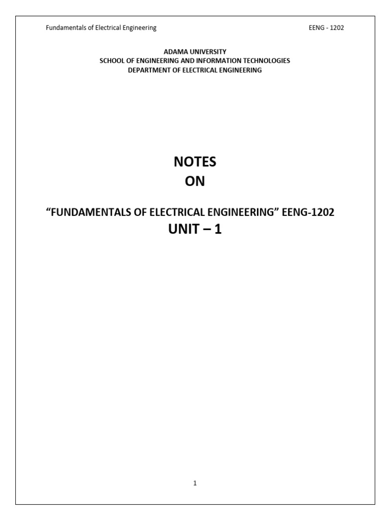 Fundamentals of Electrical Engineering | PDF | Atoms | Electrical ...