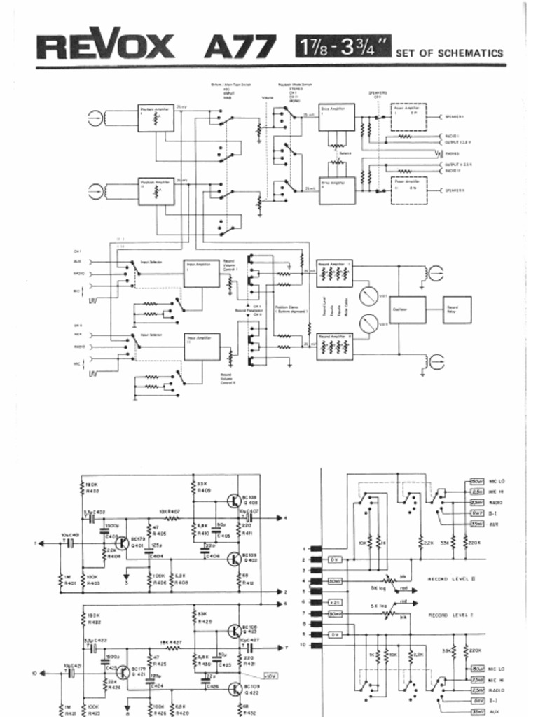 Revox A77 LowSpeed Diagr | PDF