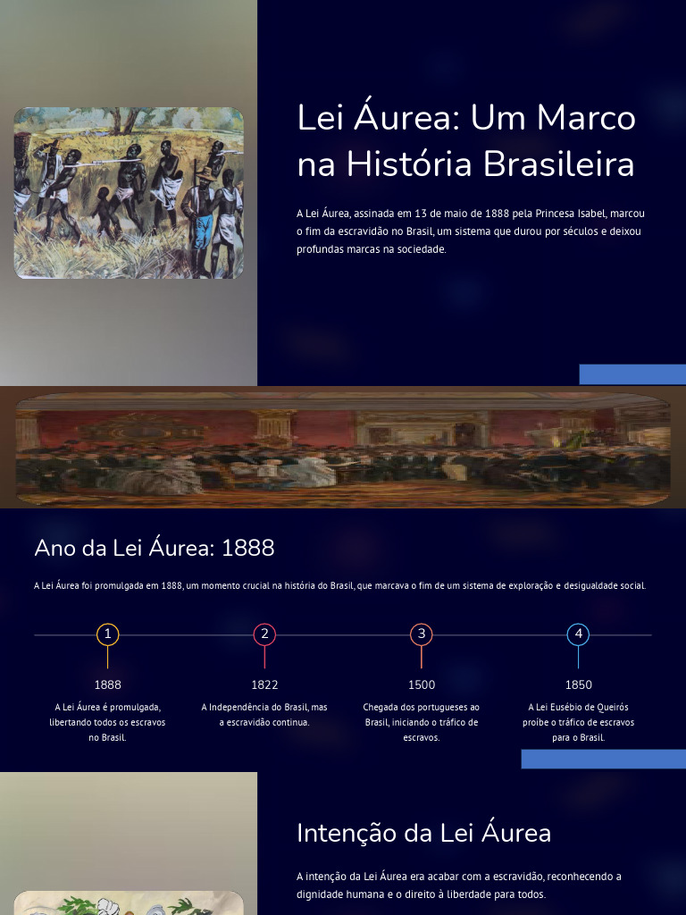 Lei Aurea Um Marco Na Historia Brasileira | PDF | Escravidão | Abolicionismo