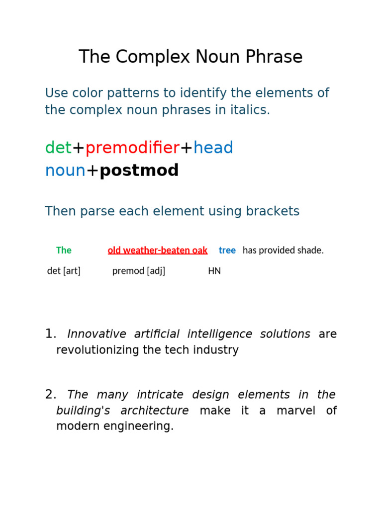 Complex Noun Phrases | PDF