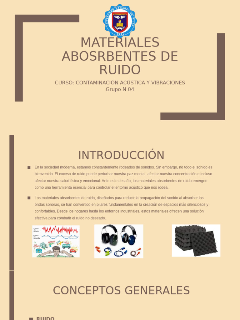 Materiales Absorbentes de Ruido | PDF | Sonido | ruido
