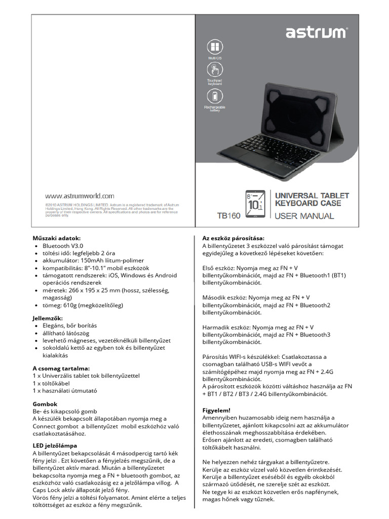 TB160 Hasznalati Utasitas Hu2 | PDF