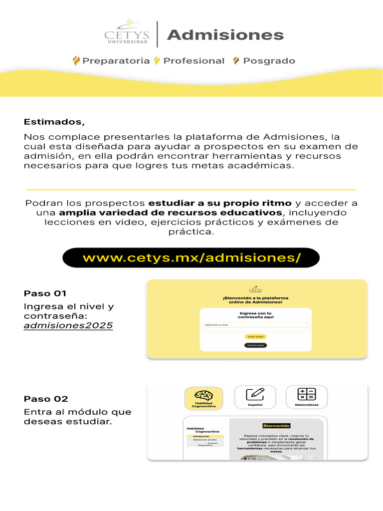 Admisiones MICROSITIO 2025 | PDF