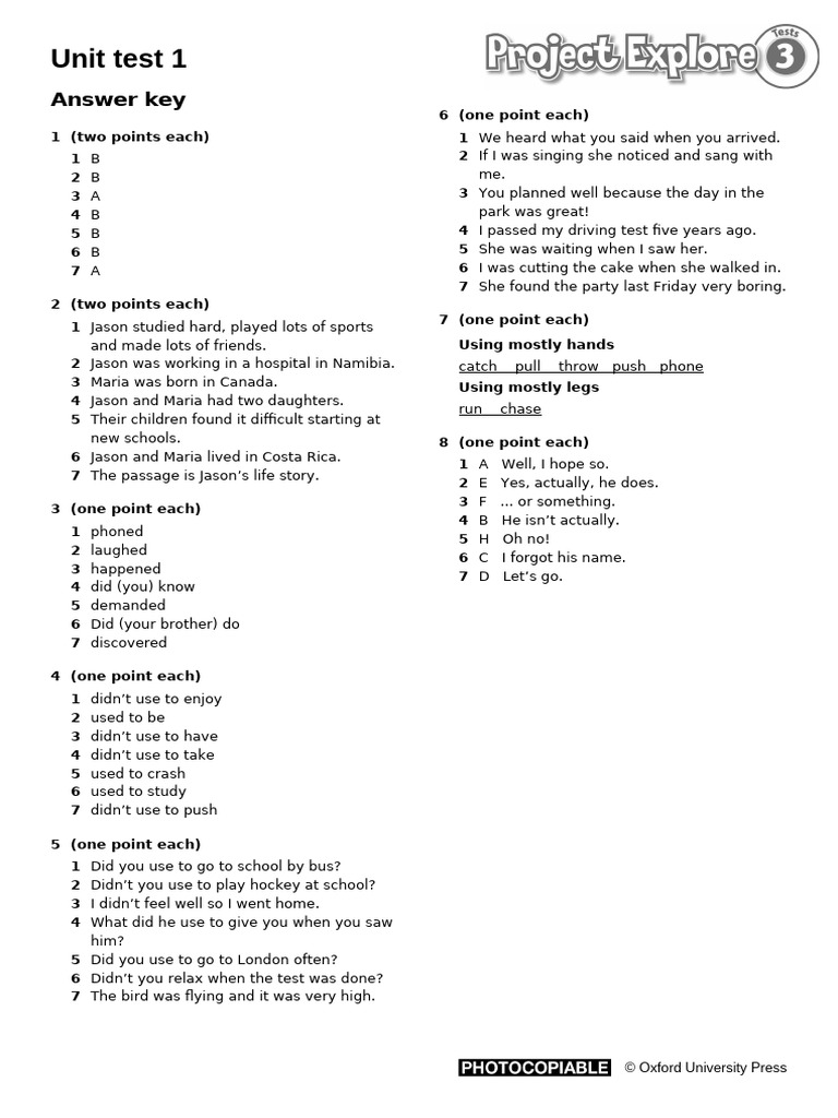 PrEx 3 Unit 1 Test Key Audioscript | PDF