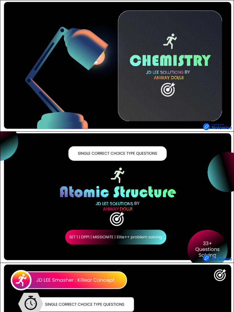 JD LEE JEE Solutions Set 1 | PDF | Manganese | Atomic Physics