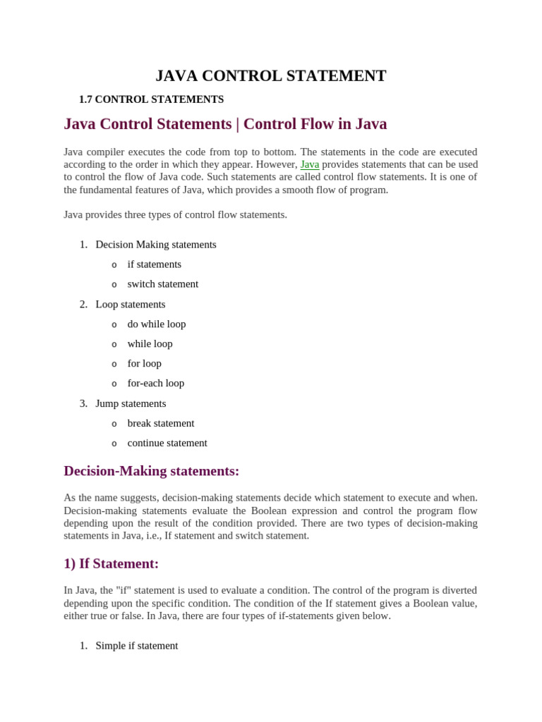 4.java - Control Statement | PDF | Control Flow | Boolean Data Type 4.java - Control Statement | PDF | Control Flow | Boolean Data Type