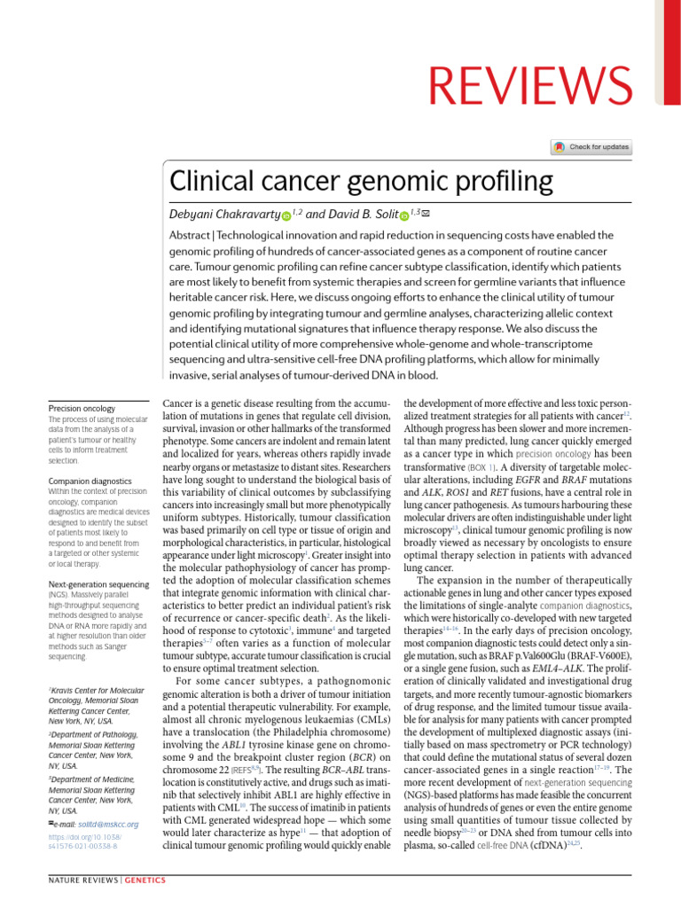 Clinical Cancer Genomic Profiling | PDF | Epidermal Growth Factor ...