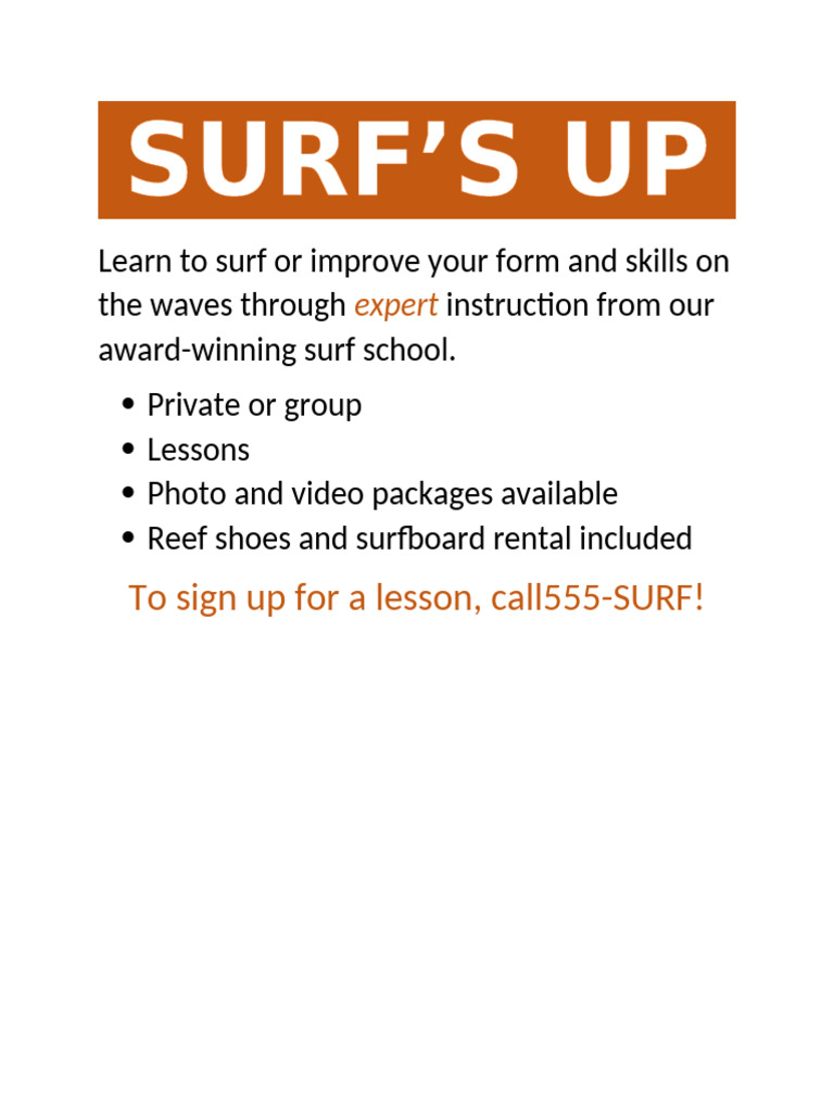Surf Flyer | PDF