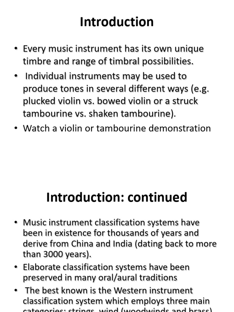 Notes On Classification of Instruments | PDF | String Instruments ...