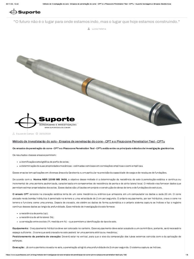 Review - (Fundações) CTP - Penetração Do Cone - Piezzocone | PDF ...