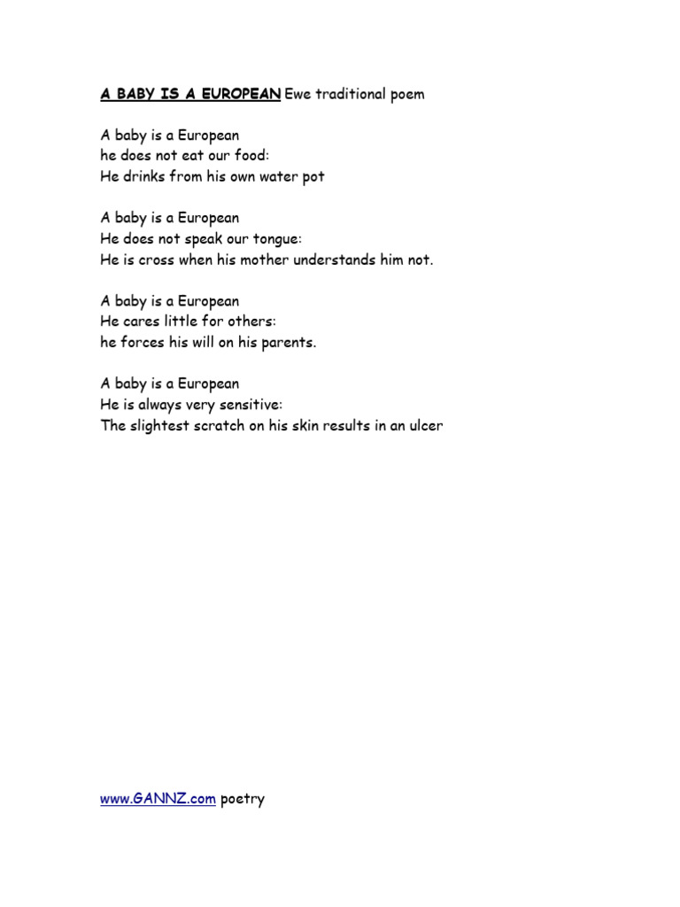 Ewe Traditional Poem | PDF