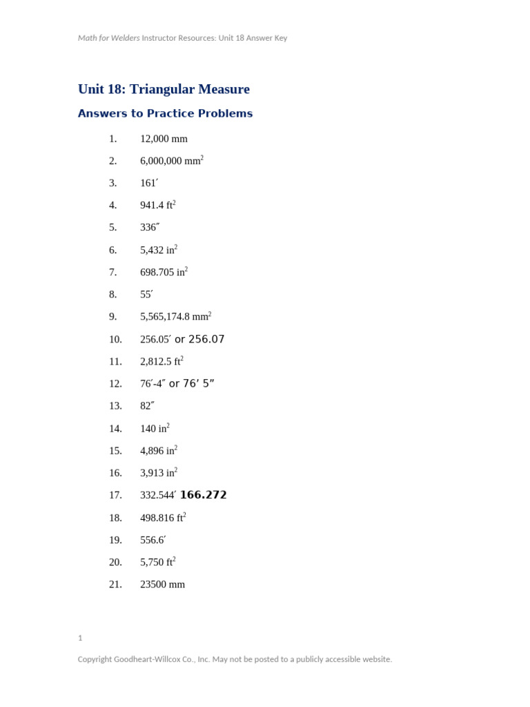 Unit18 Answerkey | PDF