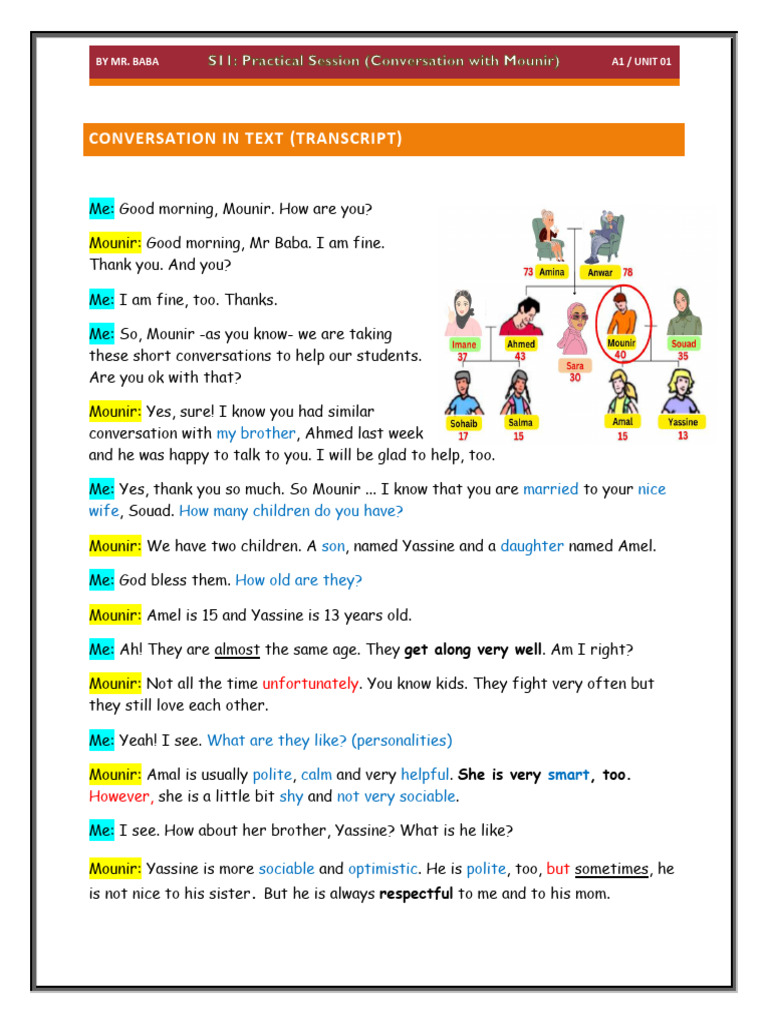 Mounir S Family Insights Pdf Self Improvement