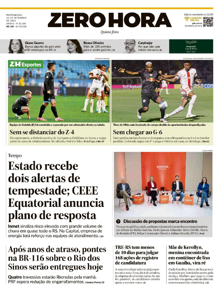 ® Zero Hora RS 26-09-2024 | PDF