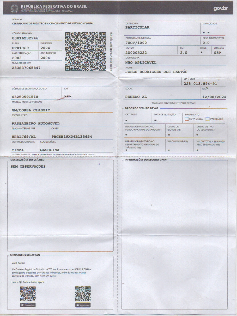 Documento Carro | PDF