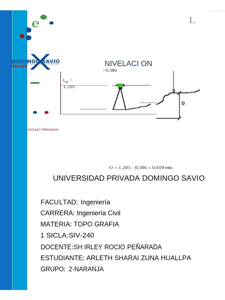 Nivelaci On: Universidad Privada Domingo Savio | PDF