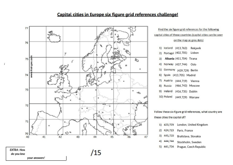 6 Figure Grid References Worksheet | PDF