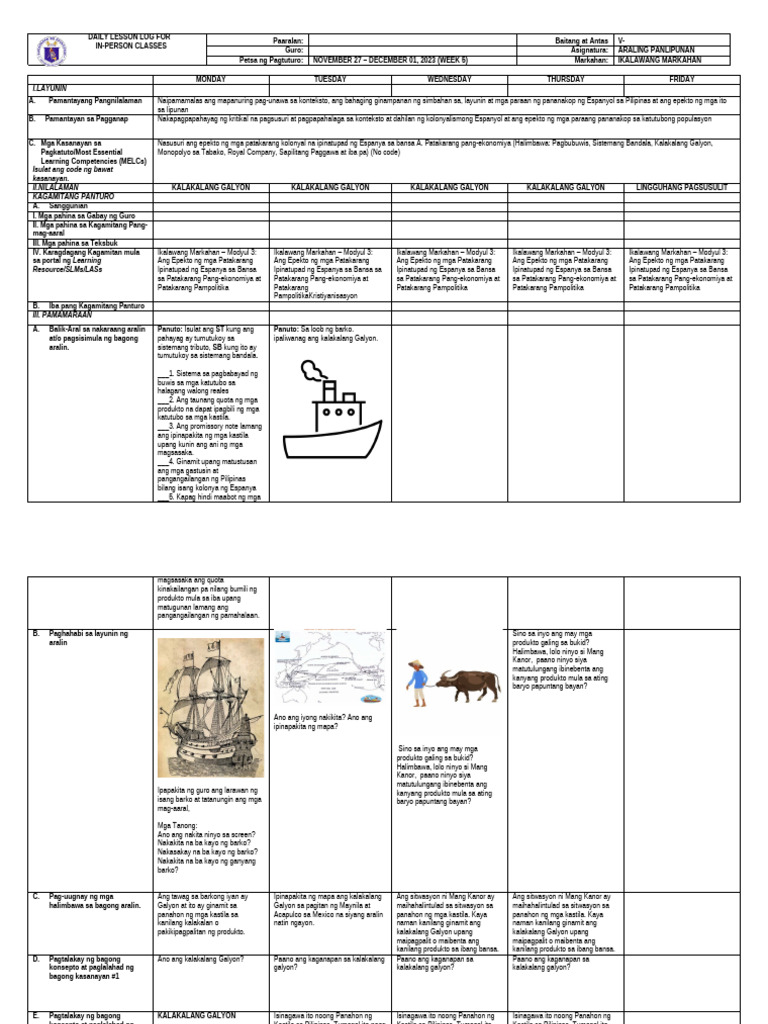 G5 Q2W5 DLL AP (MELCs) | PDF