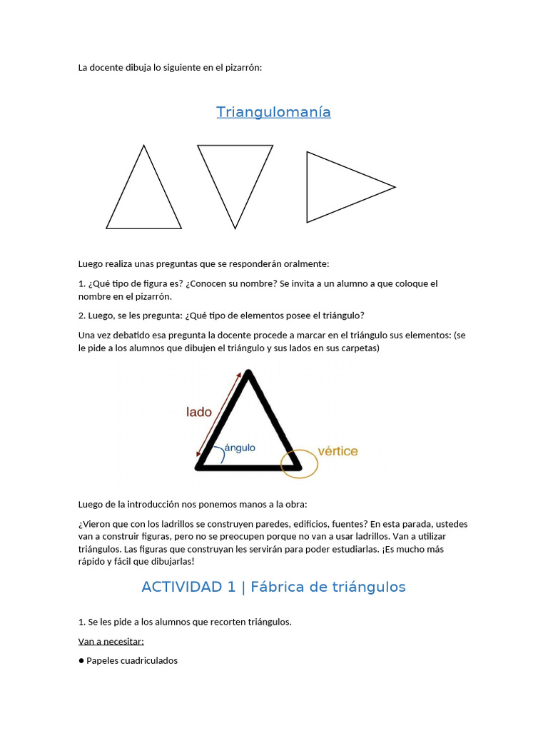 Triángulos y Cuadriláteros en Clase | PDF | Triángulo | Geometría del plano euclidiano